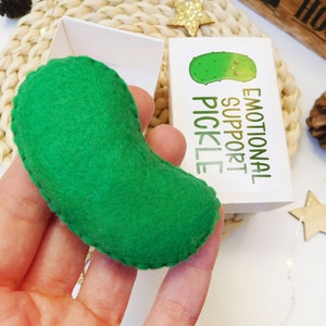 Emotional Support Felt Pickle Kawaii Plush in a Matchbox, Pocket Hug ...