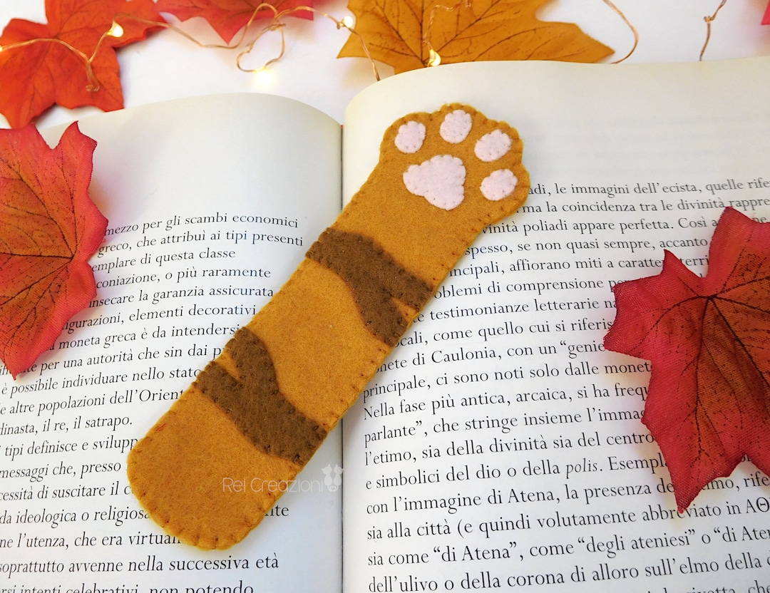 Felt Cat Paw Cute Bookmark Gift Idea for Book Reader, Pet Bookmark - Etsy
