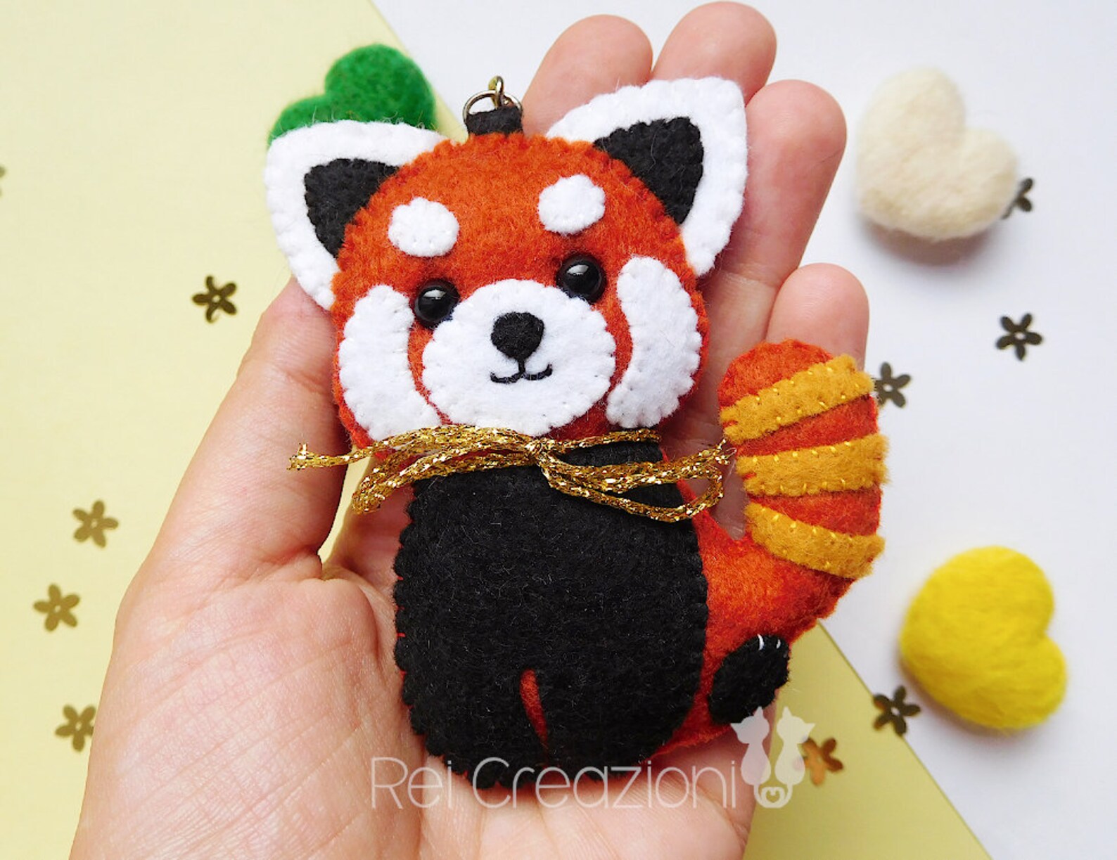 Felt Red Panda Keychain Ornament Kawaii Bag Charm Zoo Animal - Etsy