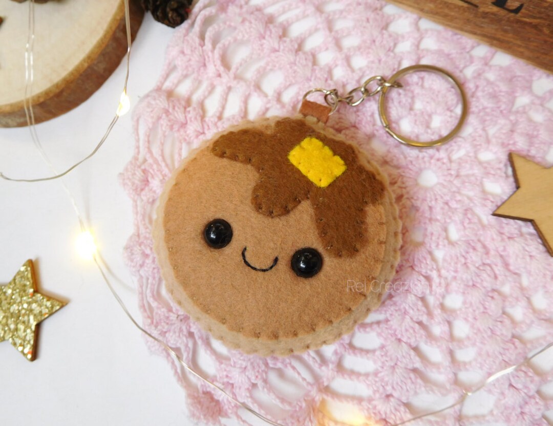 Felt Pancake Kawaii Keychain Fake Food, Breakfast Keychain, Pancake ...