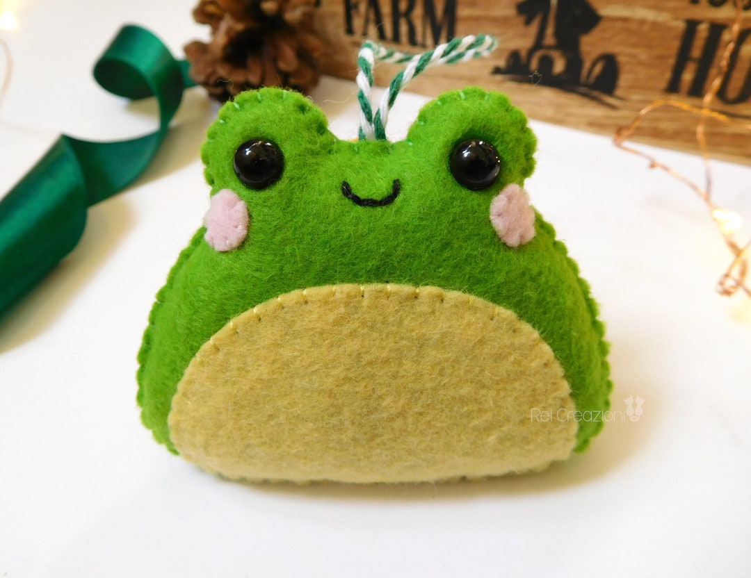 Felt Frog Kawaii Christmas Ornament Amphibian Decoration, Stuffed ...