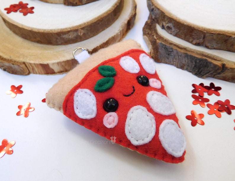 Felt Felt Slice Pizza Keychain or Christmas Ornament Kawaii - Etsy
