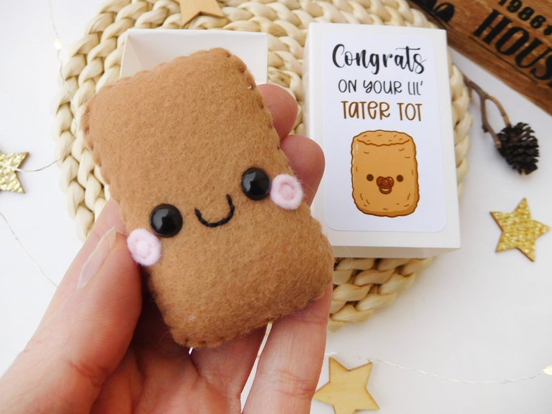 Felt Tater Tot Potato in a Matchbox Baby Shower, Congrats on Pregnancy ...