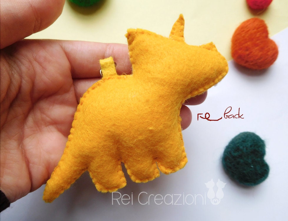 Felt Dinosaur Brachiosaurus Triceratops Keychain | Etsy