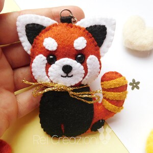 Felt Red Panda Keychain Ornament Kawaii Bag Charm Zoo Animal - Etsy