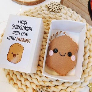 Felt Chicken Nugget Baby First Christmas Ornament in a Matchbox ...