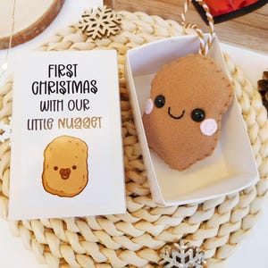Felt Chicken Nugget Baby First Christmas Ornament in a Matchbox ...