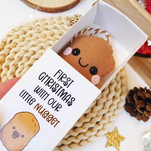 Felt Chicken Nugget Baby First Christmas Ornament in a Matchbox ...