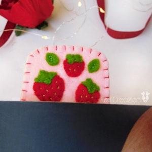 Felt Strawberry Fruit Handmade Cute Bookmark Back to School, Book ...