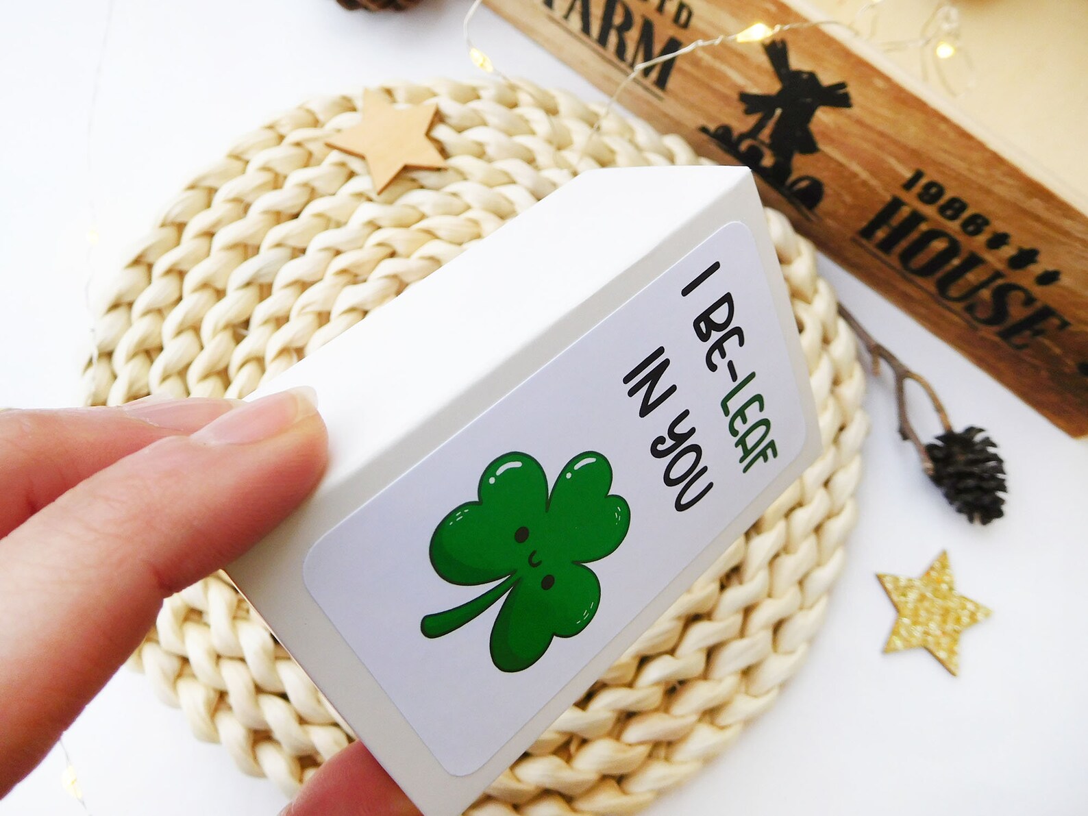 Felt Motivational Clover Shamrock Kawaii in a Matchbox, St. Patrick's ...