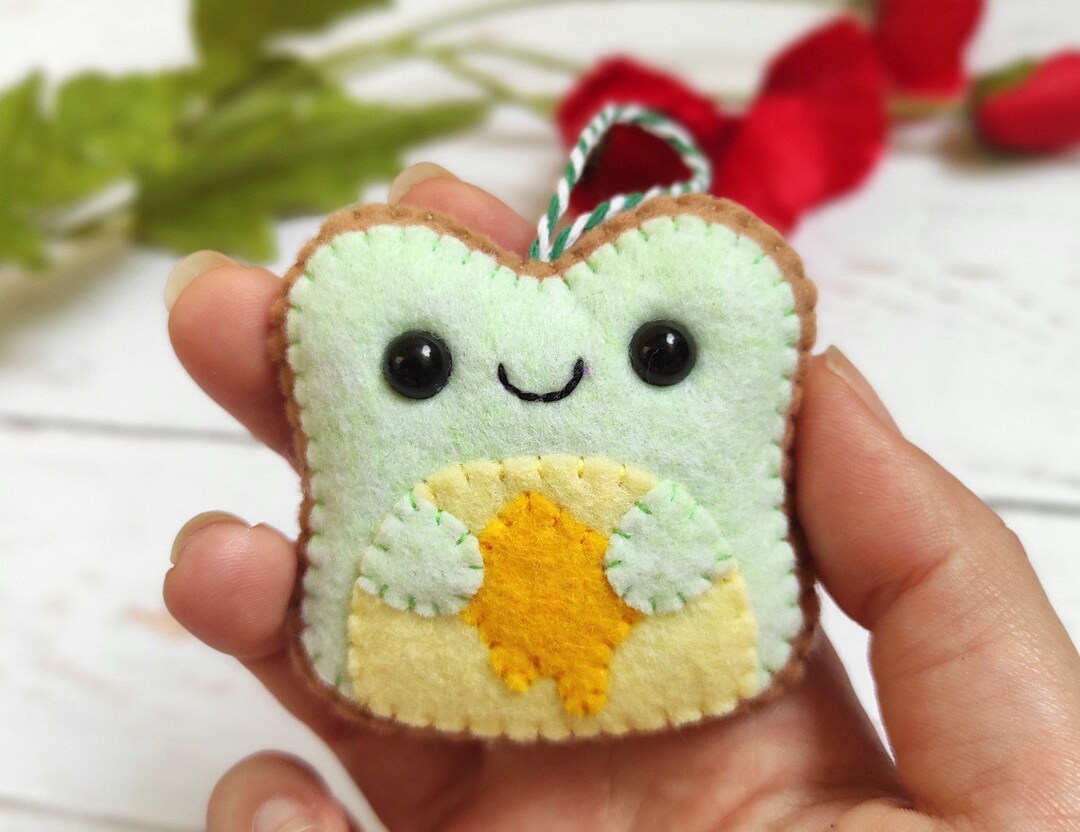 Felt Buttered Frog Toast Kawaii Food Ornament Funny - Etsy