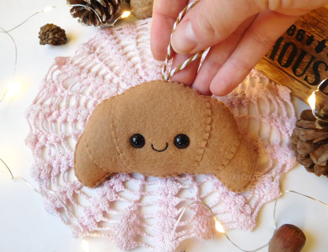 Felt Croissant Kawaii Food Christmas Ornament, Kawaii Food Decor, Felt ...