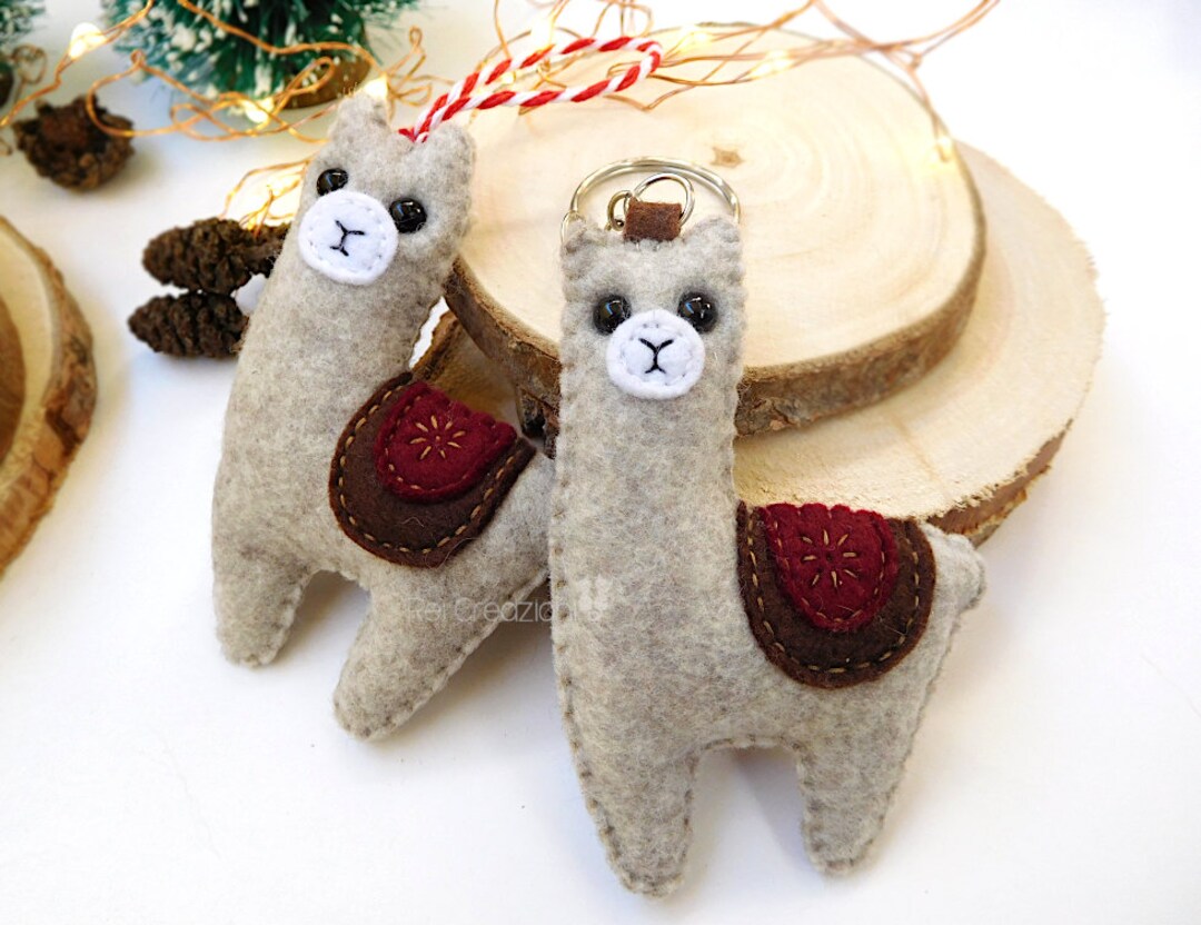 Felt Llama Christmas Tree Ornament Keychain Decor Hand Sewn Gifts ...