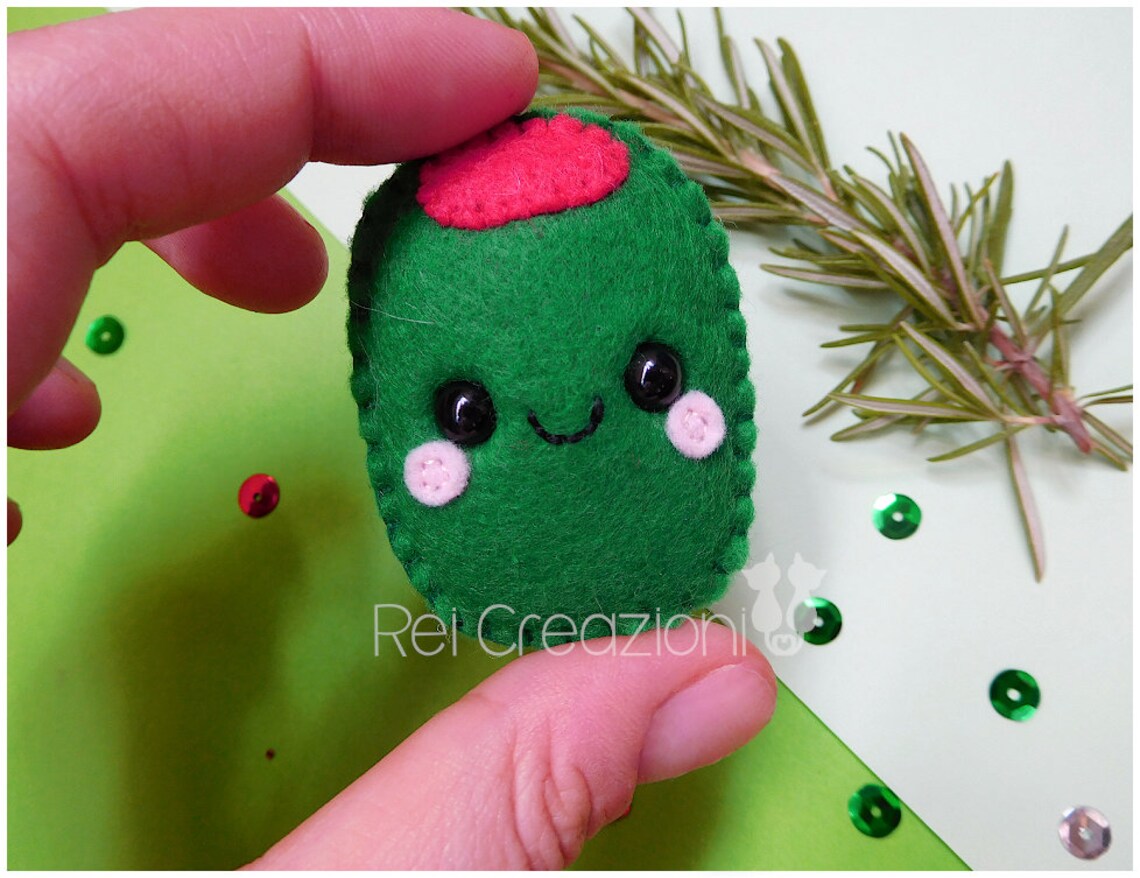 Felt Fake Food Olive You Kawaii Pin Brooch Valentine's - Etsy