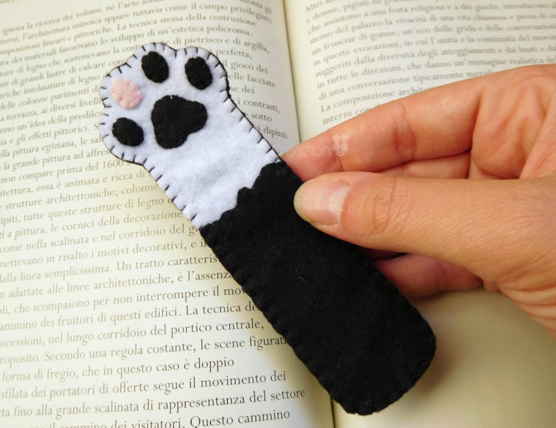Felt Cat Paw Cute Bookmark Gift Idea for Book Reader Pet - Etsy