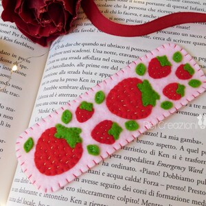 Felt Strawberry Fruit Handmade Cute Bookmark Back to School, Book ...