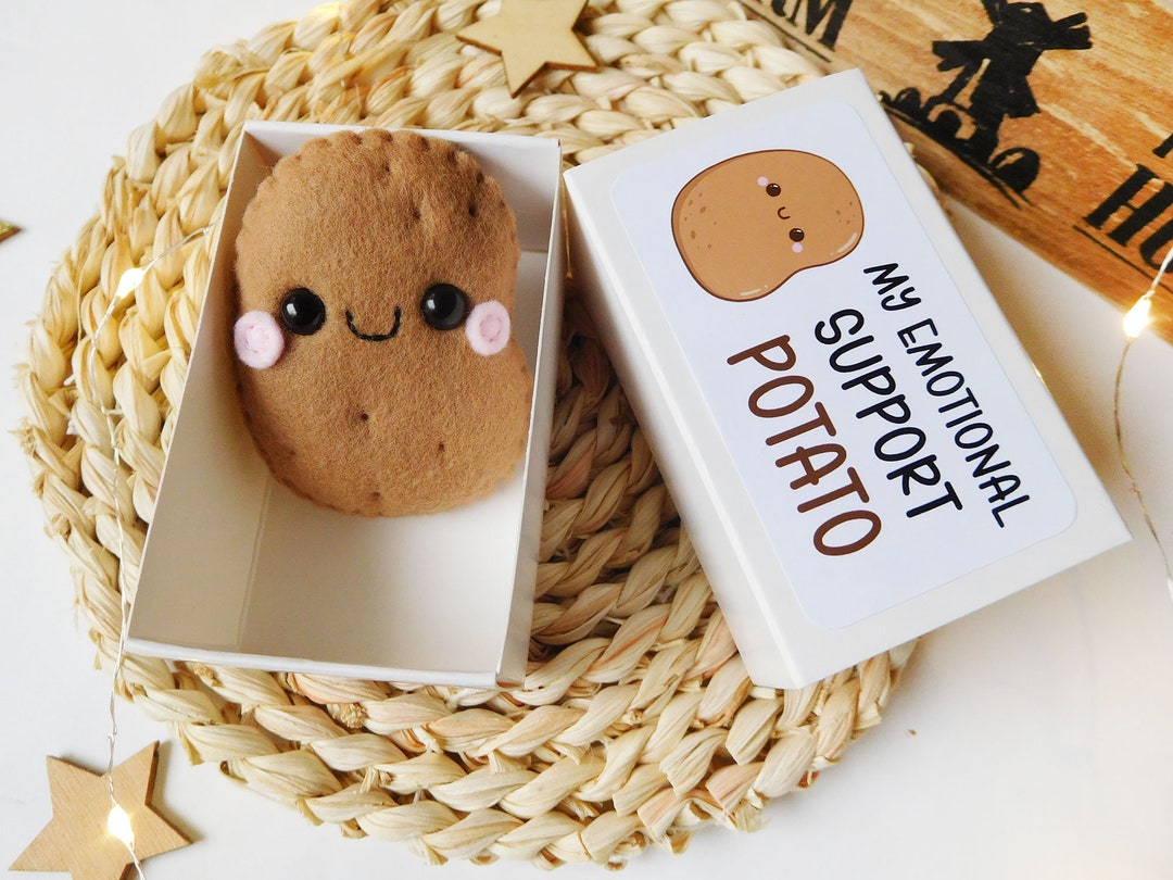 Felt Emotional Support Potato in a Matchbox, Positive Potato, Positive ...