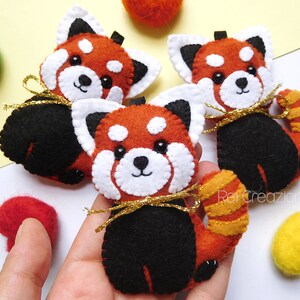 Felt Red Panda Keychain Ornament Kawaii Bag Charm Zoo Animal - Etsy