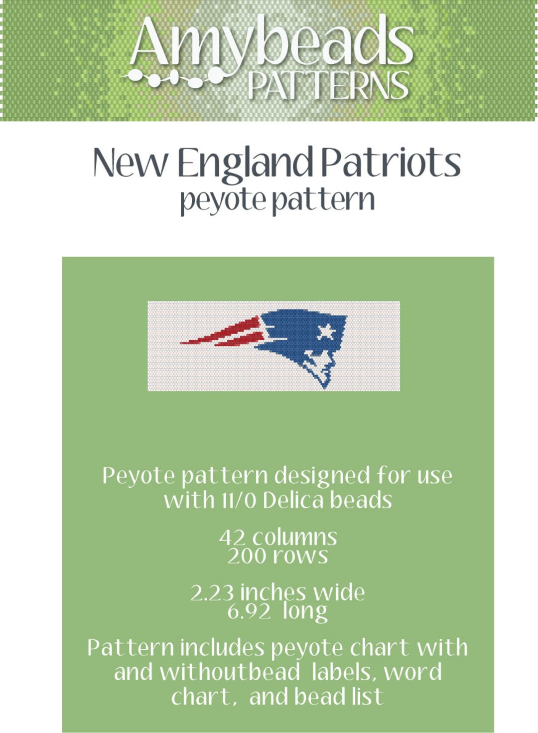 New England Patriots Peyote Pattern - Etsy