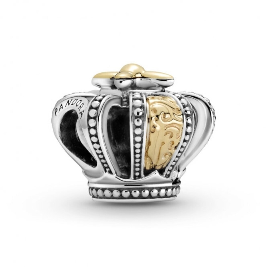 Pandora 14k Gold Two-tone Regal Crown Charm - Etsy