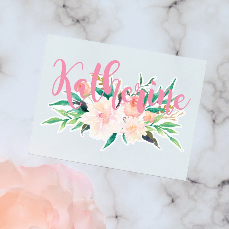Flower Name Decal - Etsy