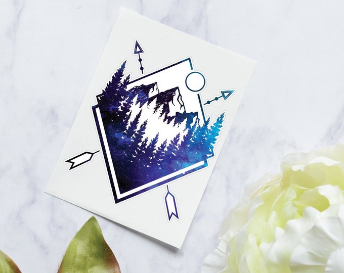 Bear Mountain Sticker Bear Vinyl Decal Mountain Decal - Etsy