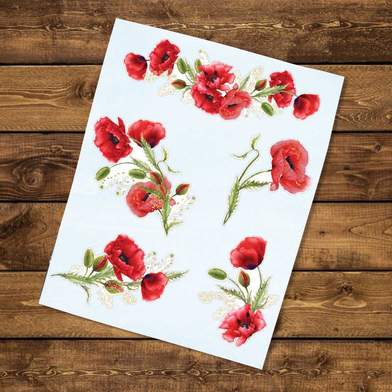 Poppy Flower Wall Decal - Etsy