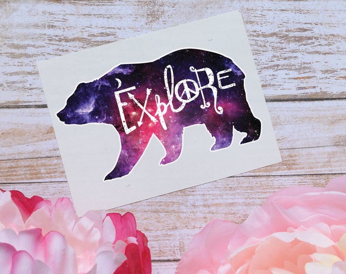 Bear Mountain Sticker Bear Vinyl Decal Mountain Decal - Etsy
