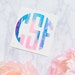 Circle Monogram Decal | Holo Monogram Sticker | Multi-chrome Monogram ...
