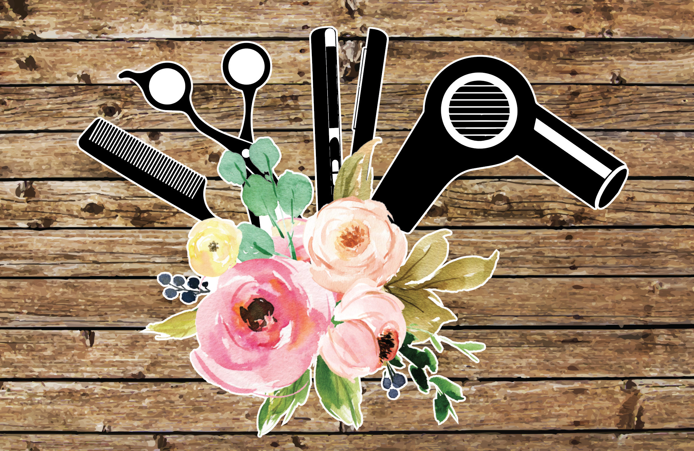Hair Stylist Sticker Hair Dresser Sticker Flower Bouquet - Etsy