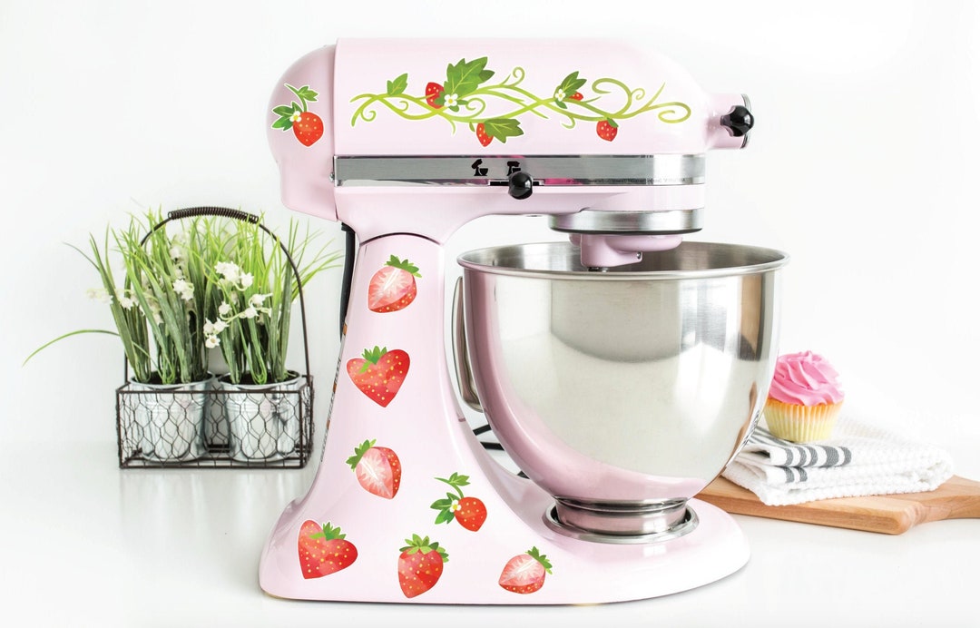 Strawberry Mixer Decals | Strawberry Decals | Watercolor Strawberry ...