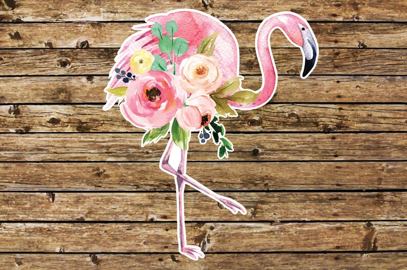 Flamingo Sticker Pink Flamingo Vinyl Decal Tropical Bird - Etsy