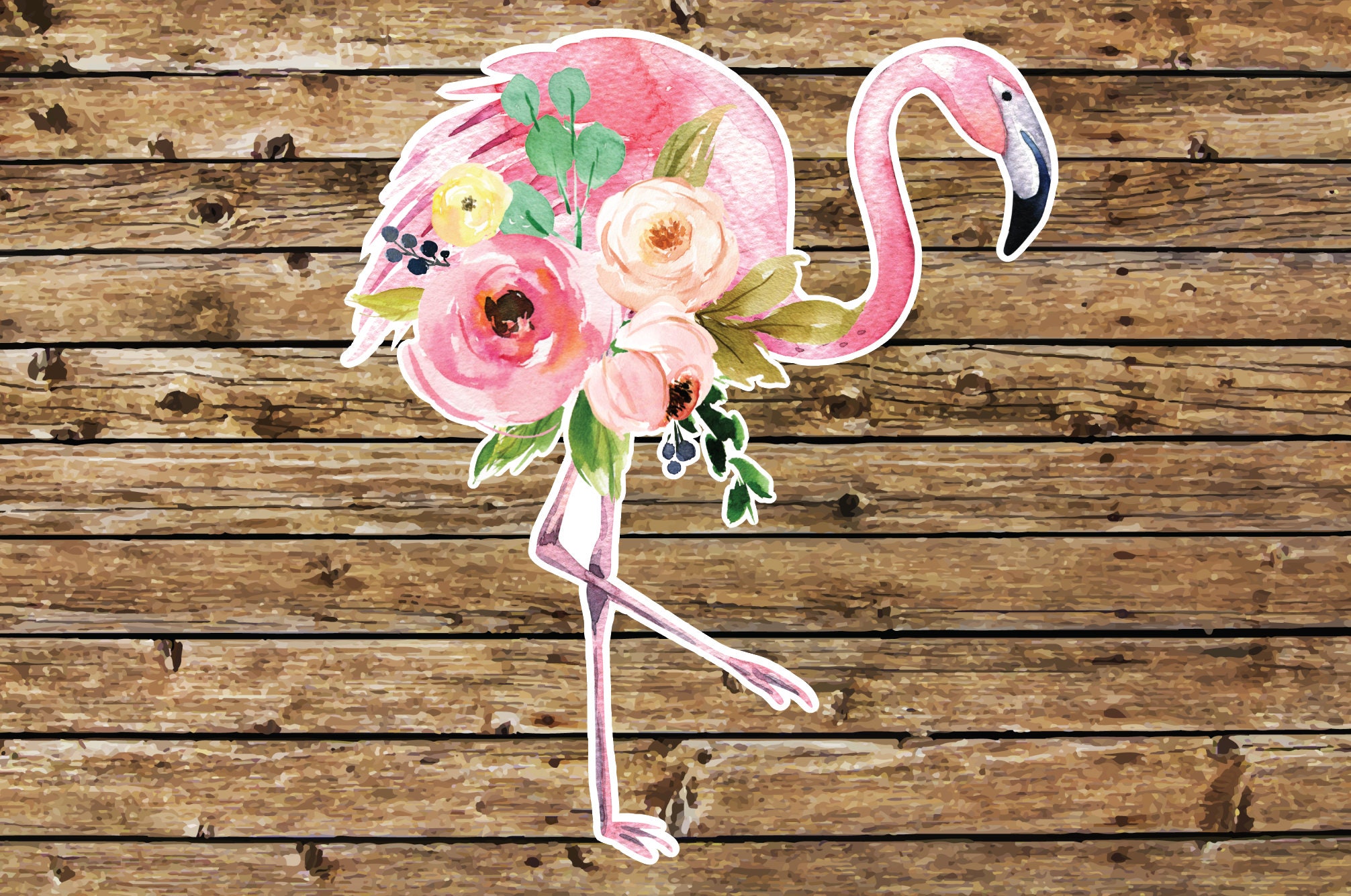Flamingo Sticker Pink Flamingo Vinyl Decal Tropical Bird - Etsy