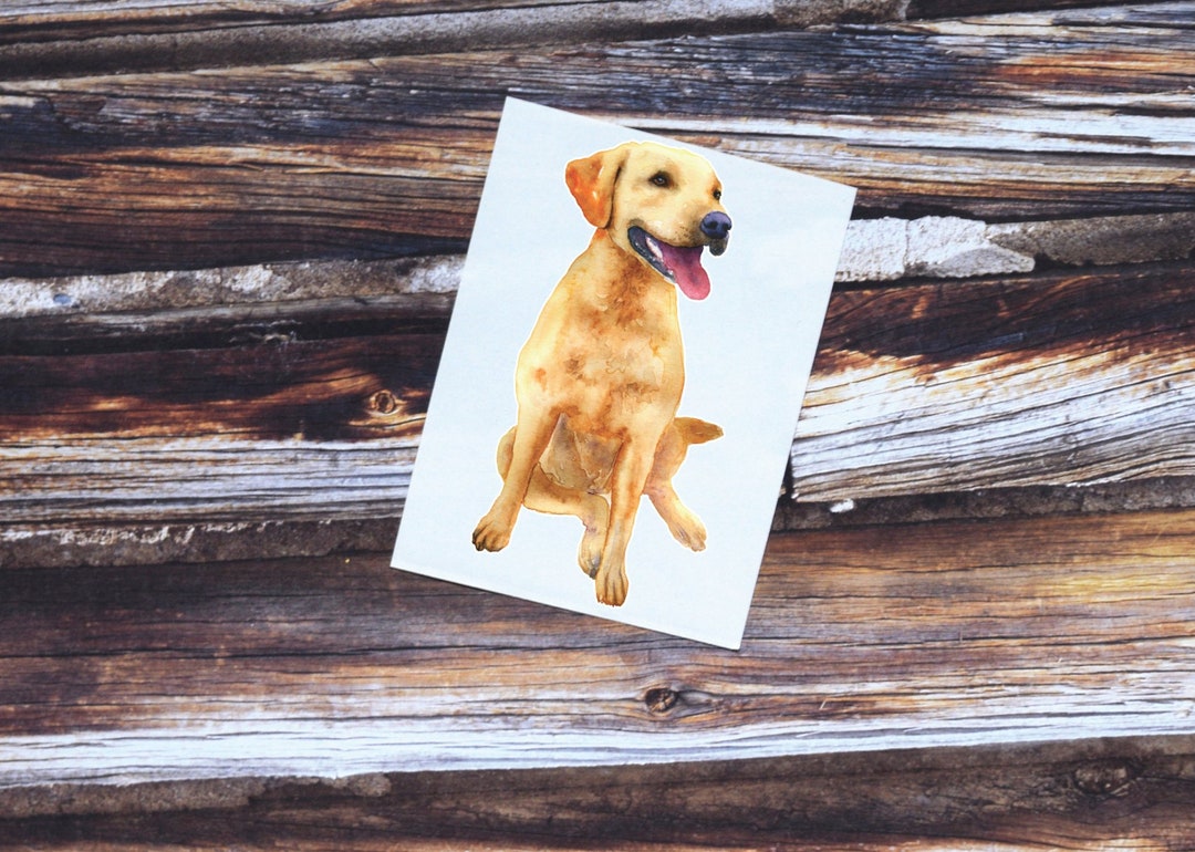 Yellow Labrador Sticker | Watercolor Dog Vinyl Sticker | Dog Decal ...