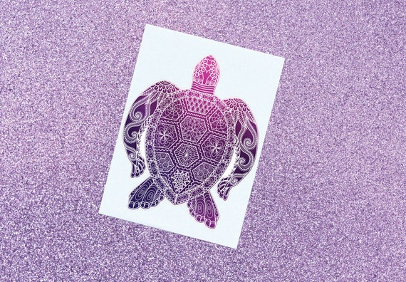 Sea Turtle Sticker Watercolor Turtle Vinyl Sticker | Etsy