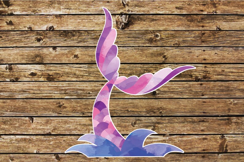 Watercolor Mermaid Sticker Watercolor Mermaid Tail Decal - Etsy