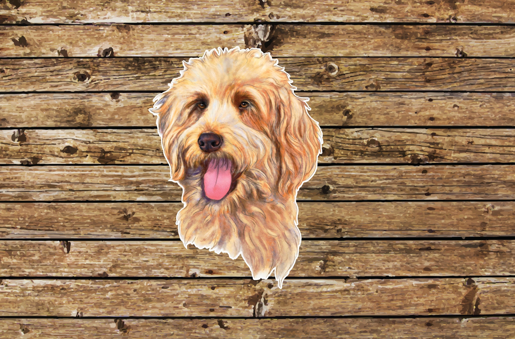 Labradoodle Sticker Watercolor Dog Vinyl Sticker Dog Car | Etsy