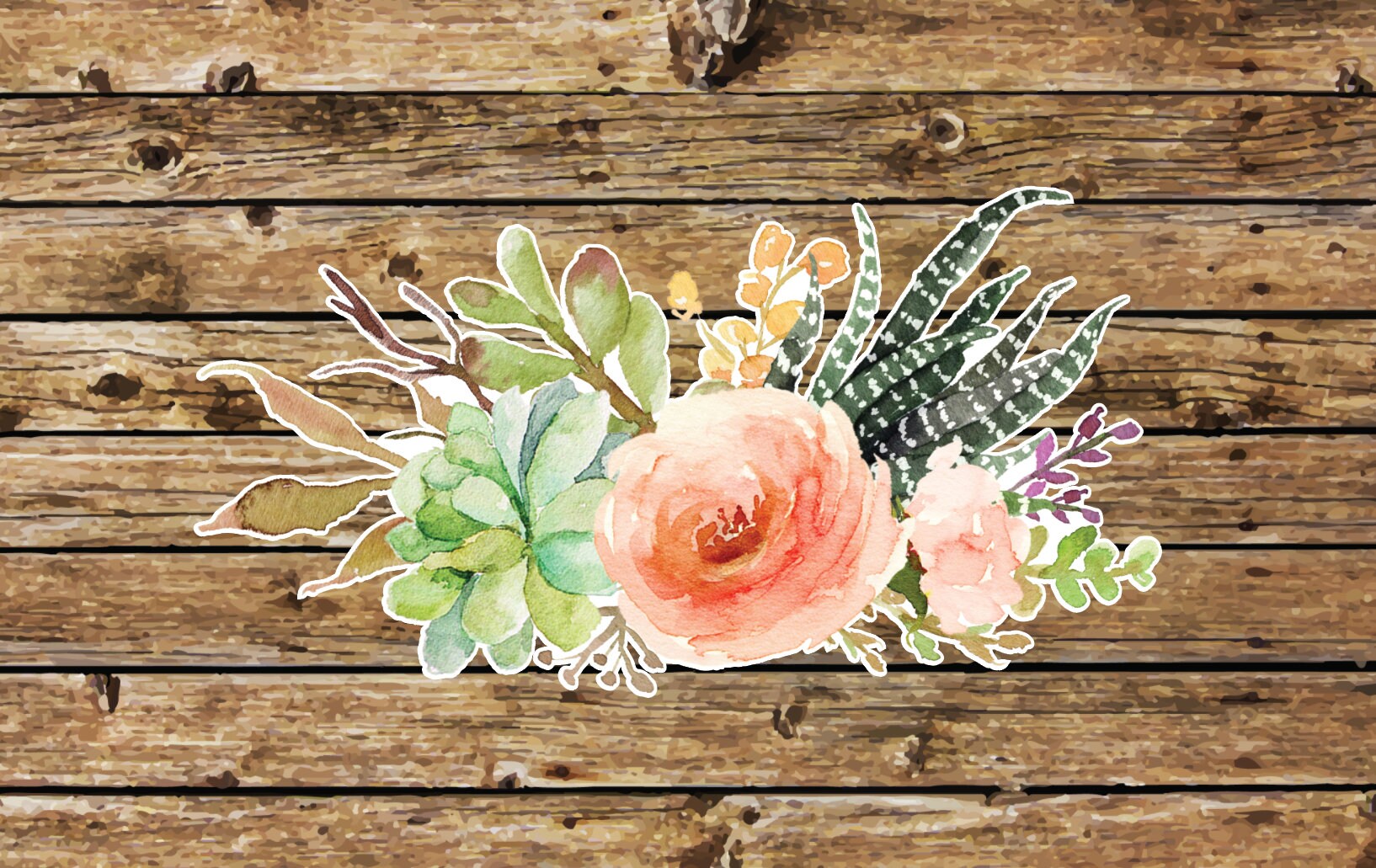 Succulent Bouquet Sticker Succulent Coral Decal Cactus - Etsy
