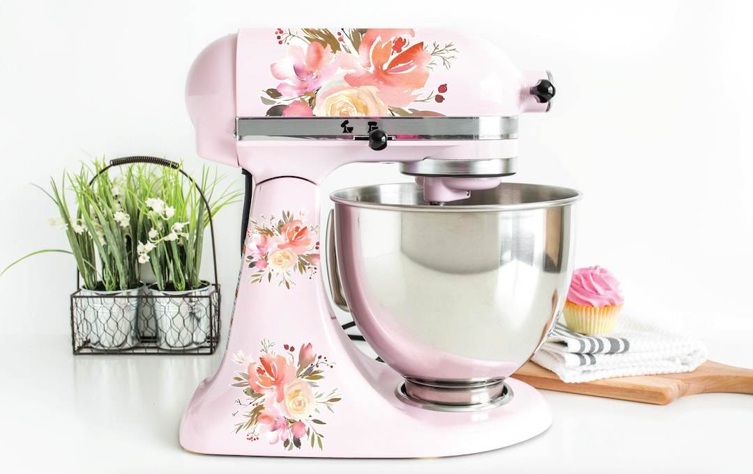 Coral Flower Mixer Decals | Watercolor Floral Decals | Flower Decal ...