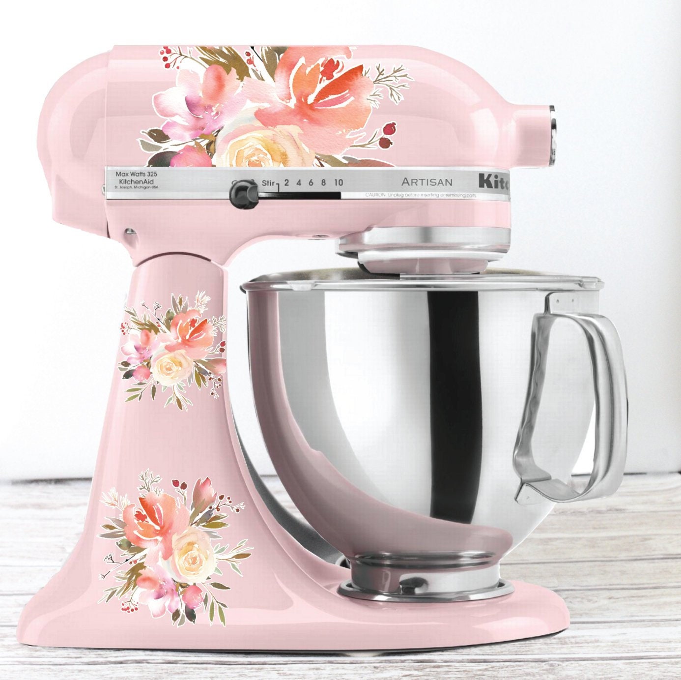 Coral Flower Mixer Decals Watercolor Floral Decals Flower | Etsy