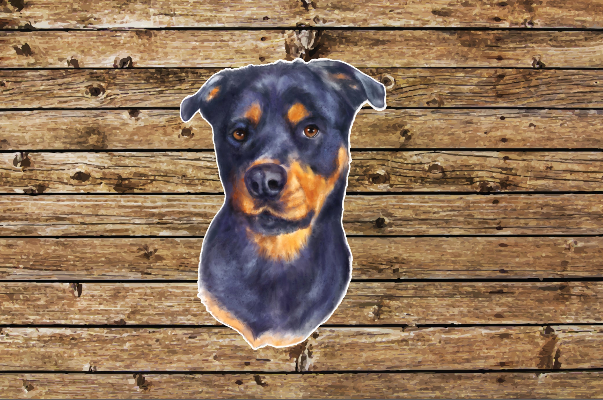 Rottweiler Sticker Watercolor Dog Vinyl Sticker Dog Car | Etsy