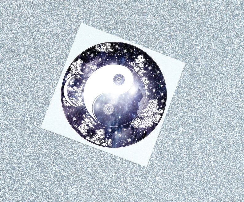 Yin Yang Sticker Watercolor Yin Yang Vinyl Sticker Yin - Etsy
