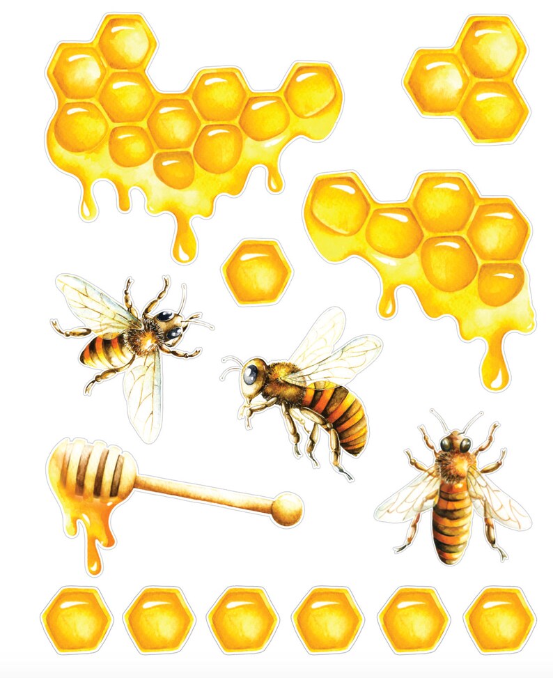 Honey Bee Mixer Decals Honeycomb Decals Watercolor Bee - Etsy