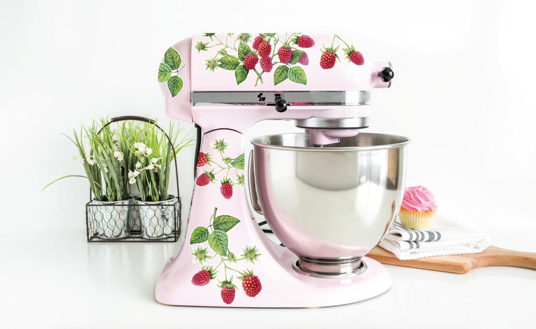 Raspberry Branch Mixer Decals | Raspberry Decals | Watercolor Raspberry ...