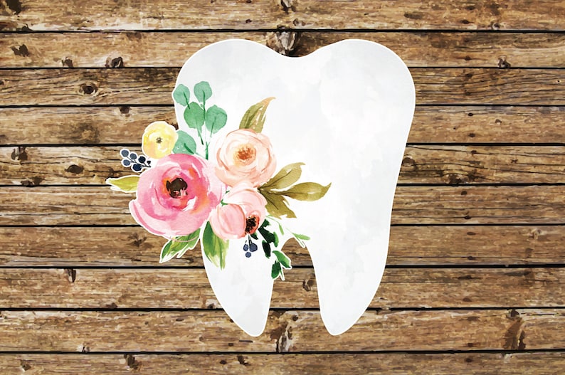 Floral Tooth Decal: Dental Hygienist/dentist Sticker - Etsy