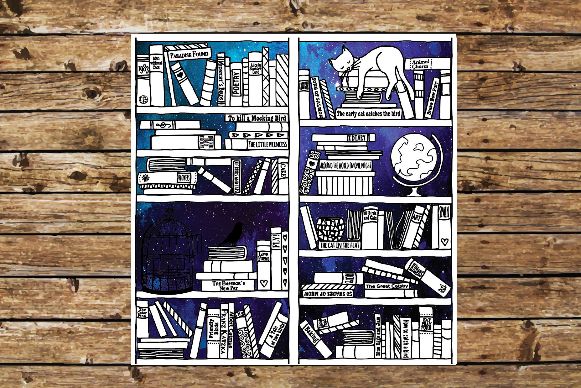 Book Shelf Sticker Galaxy Book Vinyl Sticker Reading Decal - Etsy