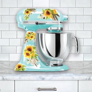Watercolor Sunflower Mixer Decals: Kitchen Decor - Etsy