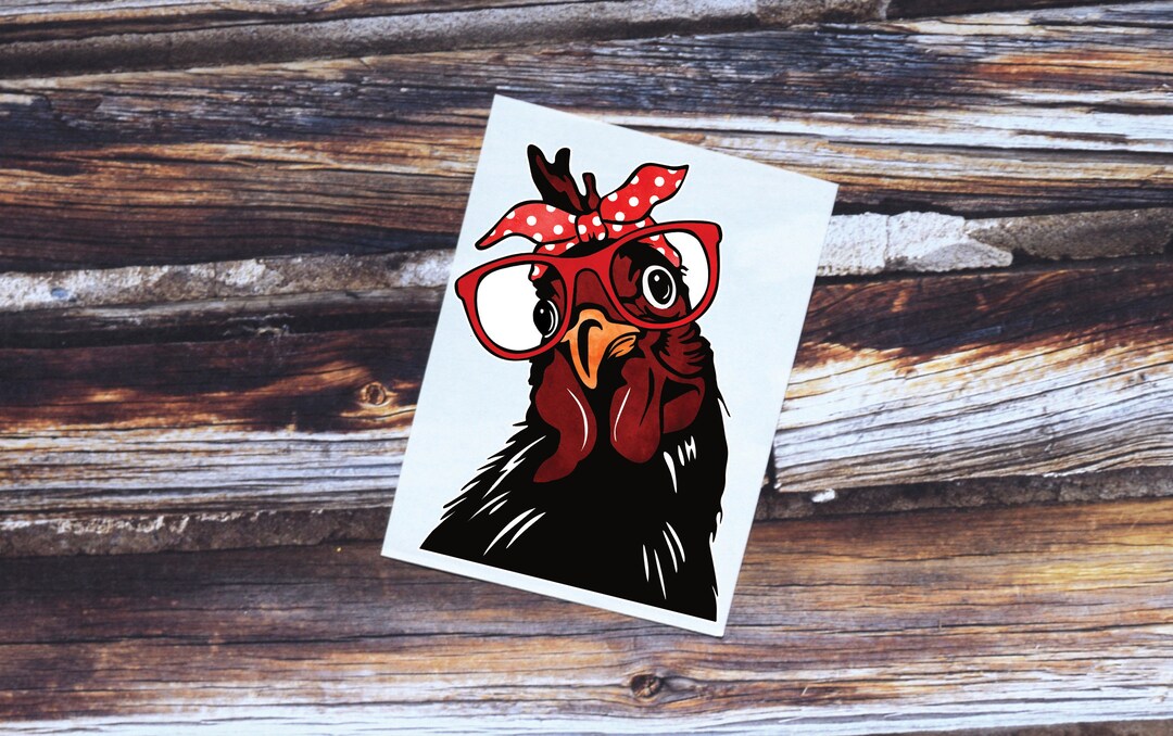 Chicken Glasses Sticker Hen Decal Chicken Tumbler Decal - Etsy