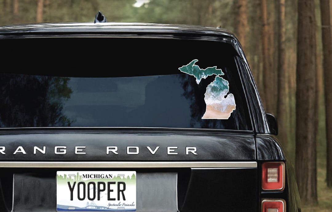 Michigan Waves Vinyl Decal: State of Michigan Car Sticker - Etsy