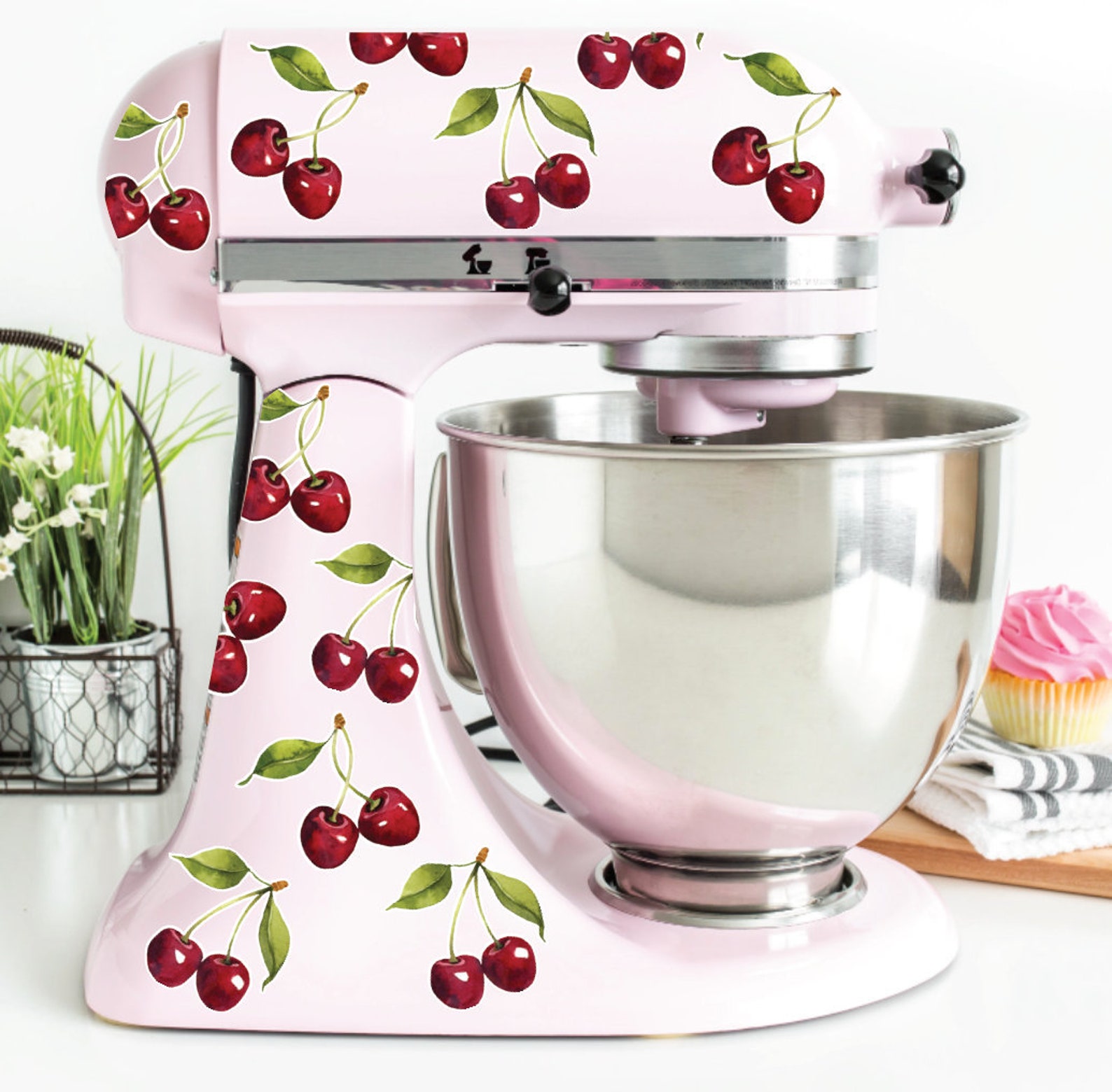Cherry Mixer Decals: Kitchen Stand Mixer Stickers - Etsy